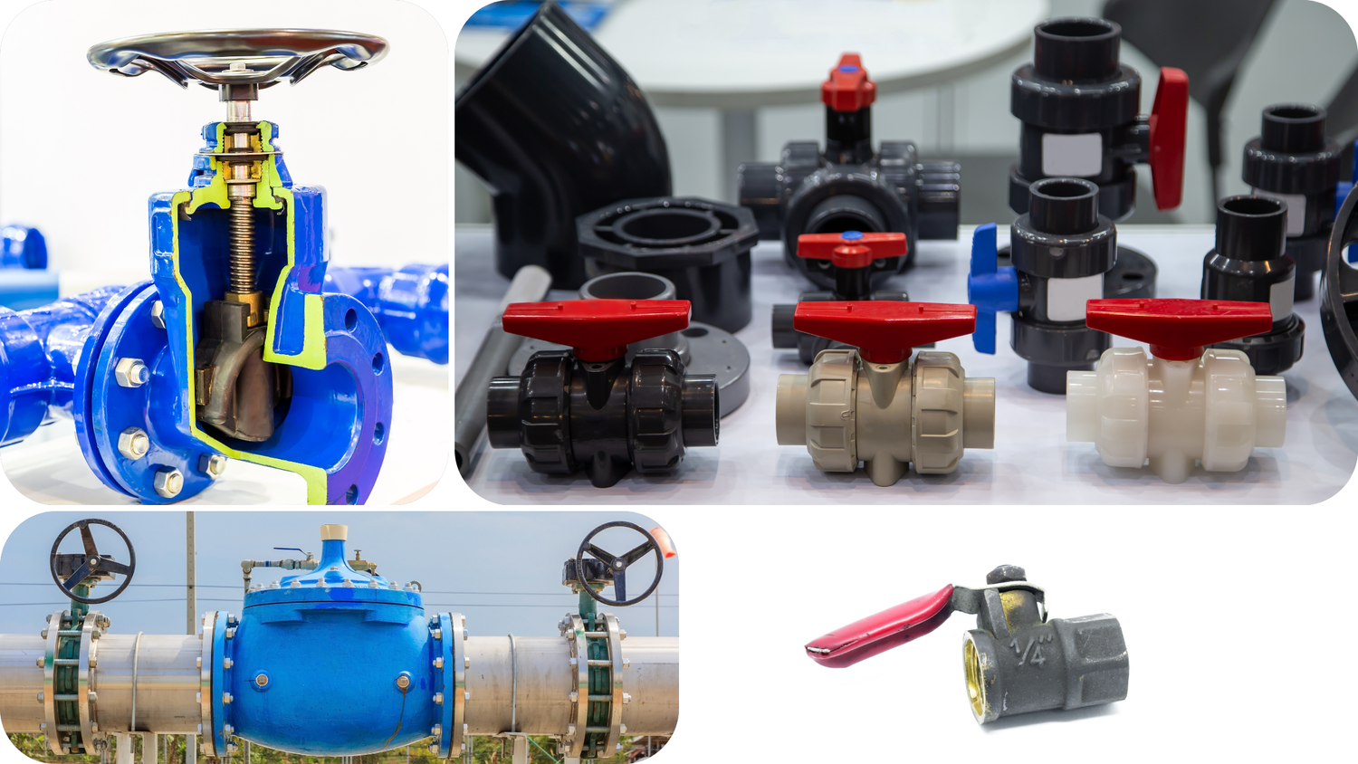 Overview: Common valve types used in industrial fluid handling and ...